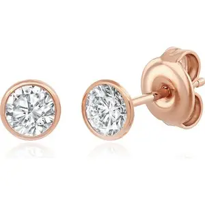 CRISLU Cubic Zirconia Bezel Stud Earrings