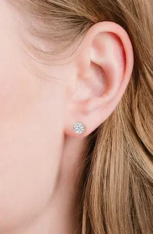 CRISLU Cubic Zirconia Bezel Stud Earrings