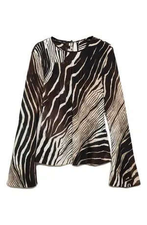 Mango Zebra Print Top