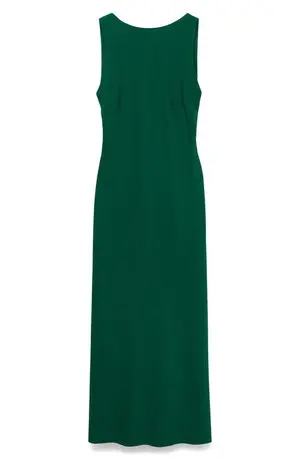 Mango Sleeveless Satin Midi Dress With Open Back