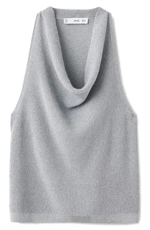 Mango Metallic Cowl Neck Sweater Vest