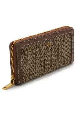 Mango Large Logo Jacquard Zip Wallet