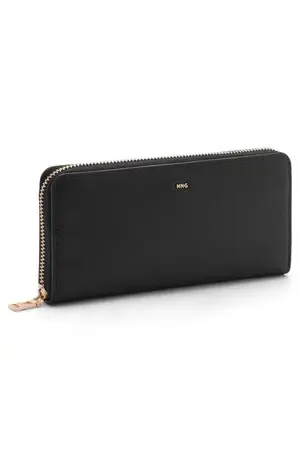 Mango Faux Saffiano Leather Wallet
