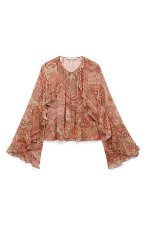 Mango Paisley Print Long Sleeve Shirt