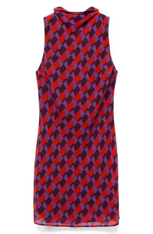 Mango Print Bow Detail Sleeveless Dress