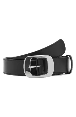 Mango Square Buckle Belt Black
