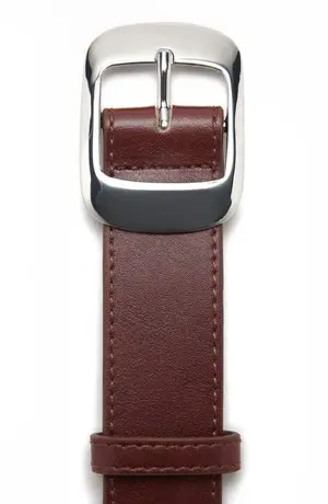 Mango Square Buckle Belt - Brown
