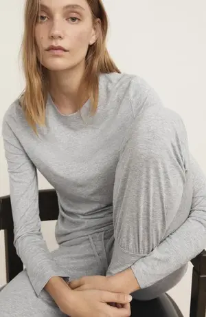 Mango Long Sleeve Lyocell & Cotton Pajama T-shirt