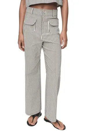 Mango Stripes Pants For Women