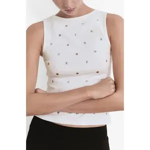 Mango Studded Sleeveless Top