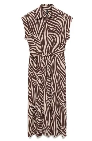 Mango Printed Tie-waist Shirtdress