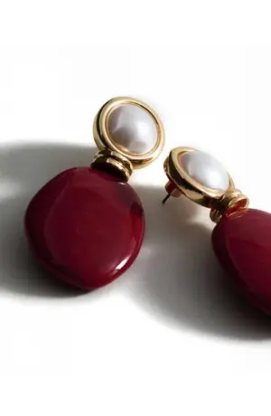 Mango Faux Pearl Drop Earrings