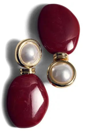 Mango Faux Pearl Drop Earrings