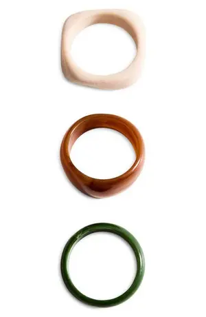 Mango Set Of Three Bangles - Brown