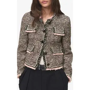 Mango Button-front Tweed Jacket