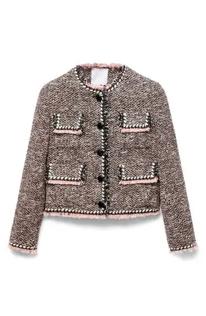 Mango Button-front Tweed Jacket