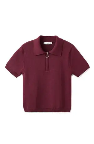 Mango Tipped Quarter Zip Jersey Polo