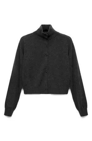 Mango Collared Wool And Cashmere Blend Cardigan