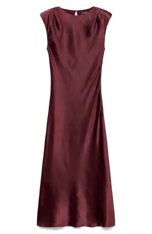 Mango Satin Dress - Maroon