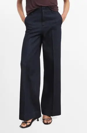 Mango High-waist Wide-leg Denim Pants