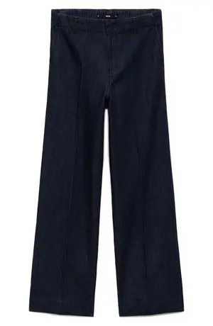 Mango High-waist Wide-leg Denim Pants