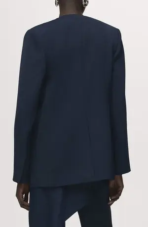 Mango Double-breasted Suit Jacket - Navy