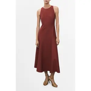 Mango Sleeveless Flared Maxi Dress - Burnt Orange