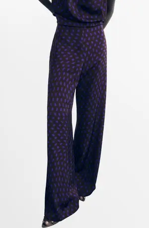Mango Polka Dot Flare Leg Pants