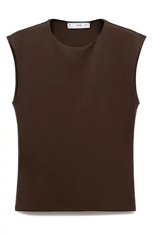 Mango Fitted Sleeveless Top - Brown