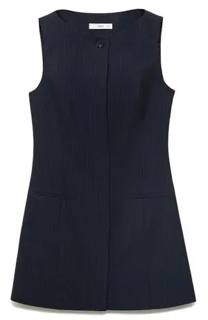 Mango Sleeveless Pinstripe Mini Dress