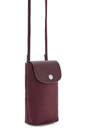 Mango Nylon Phone Crossbody Bag - Burgundy