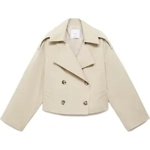 Beige Cropped Coats