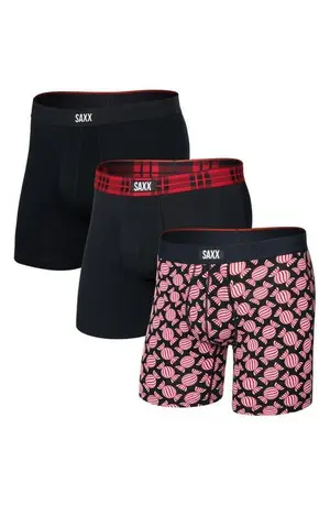 SAXX Vibe Xtra Boxer Briefs - Sweet Stripe Check Wb Black