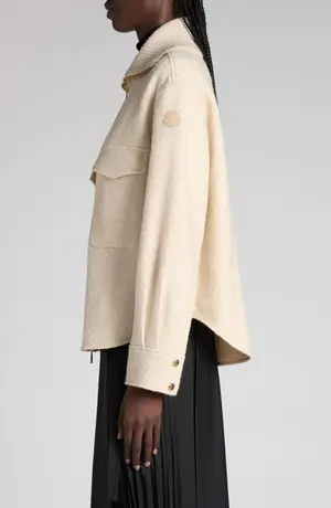Moncler Wool Blend Bouclé Shirt Jacket