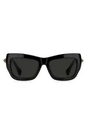 Etro 56mm Rectangular Sunglasses - Black/grey
