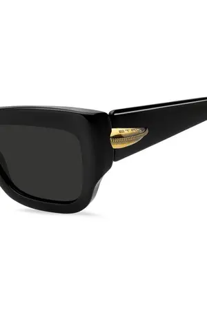 Etro 56mm Rectangular Sunglasses - Black/grey