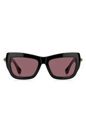 Etro 56mm Rectangular Sunglasses Black/pink