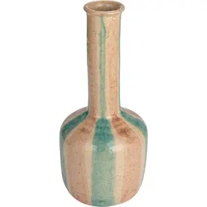 STORIED HOME Hand-painted Terra-cotta Vase With Tall Neck - Multicolor