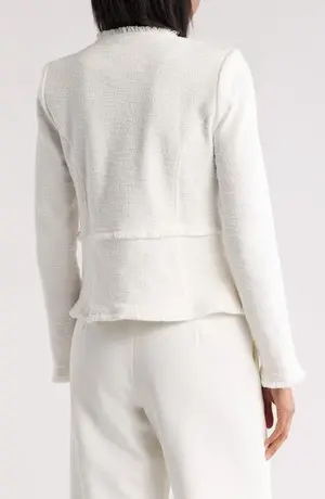 Amanda & Chelsea Fringe Tweed Moto Jacket