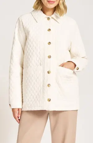 Matty M. Canyon Quilted Corduroy Barn Jacket - Ivory