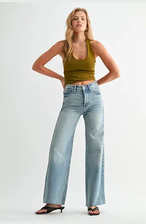 JEMINA DENIM Beach-to-bar Wide Leg Pant
