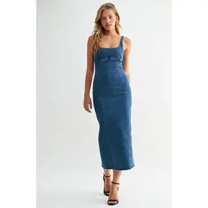 JEMINA DENIM Seamed Denim Dress