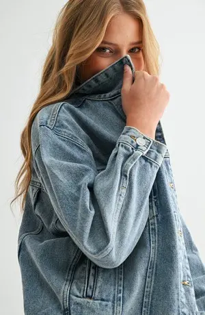 JEMINA DENIM The Aura Cropped Denim Jacket