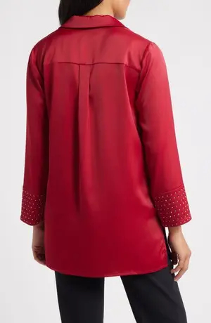 Anne Klein Embellished Cuff Tunic Top