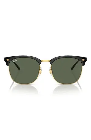Ray-ban Square Sunglasses - Black On Arista/dark Green