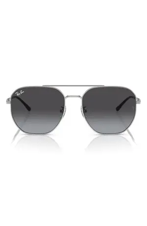 Ray-ban 59mm Gradient Square Sunglasses - Silver/grey Gradient
