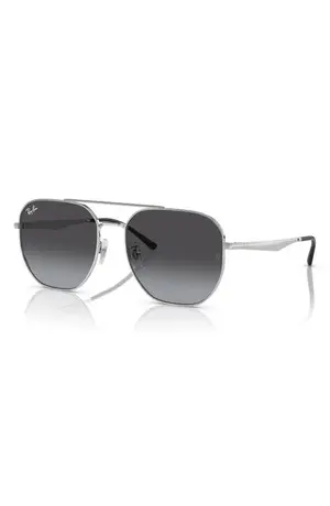 Ray-ban 59mm Gradient Square Sunglasses - Silver/grey Gradient