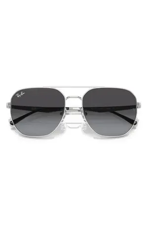 Ray-ban 59mm Gradient Square Sunglasses - Silver/grey Gradient