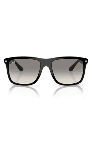 Ray-ban 60mm Gradient Square Sunglasses - Black/clear Gradient Grey