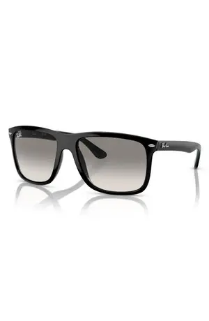 Ray-ban 60mm Gradient Square Sunglasses - Black/clear Gradient Grey